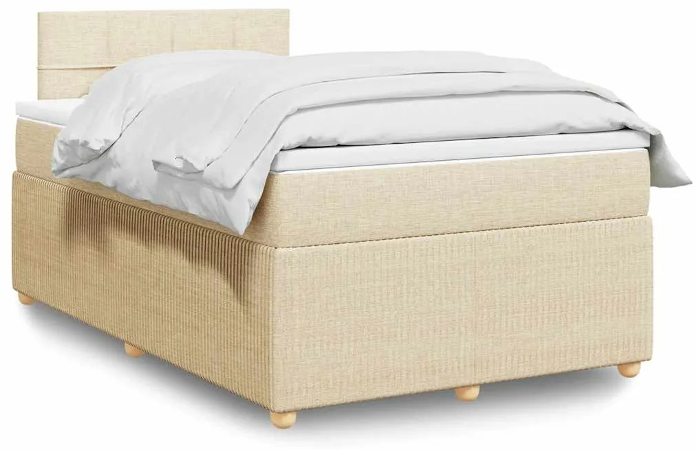 Box spring postel s matrací krémová 120x190 cm textil 3287400