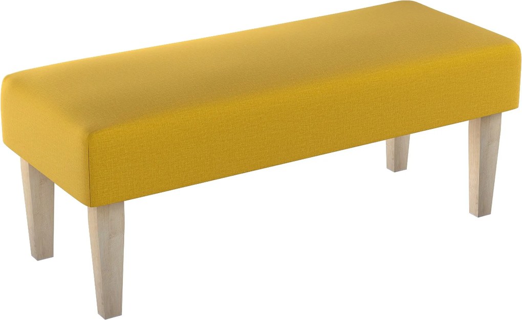 Dlouhá lavička 100x40cm barva žlutá látka sametová