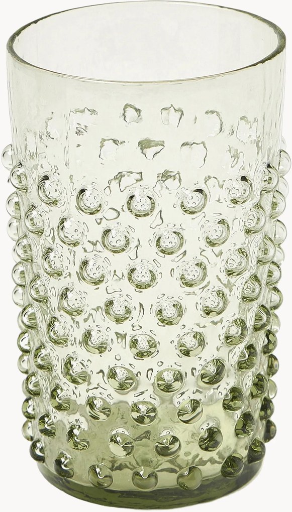 Ručně foukané sklenice Hobnail, 6 ks