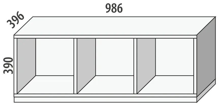 Policový regál 3x1 Domestav D617 Materiál: Buk cink, Povrchová úprava: Moření