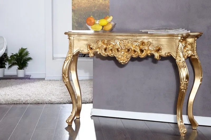 Deflee konzolový stolek VENICE GOLD 110 TD15633vrstvené dřevo, ručně malované ornamenty  110 cm x 75 cm x 35 cm