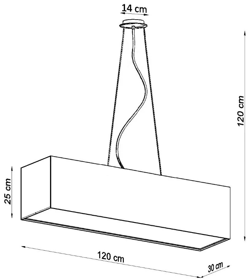Závěsné svítidlo Santa, 1x bílé textilní stínítko, (bílý plast), (120 cm)