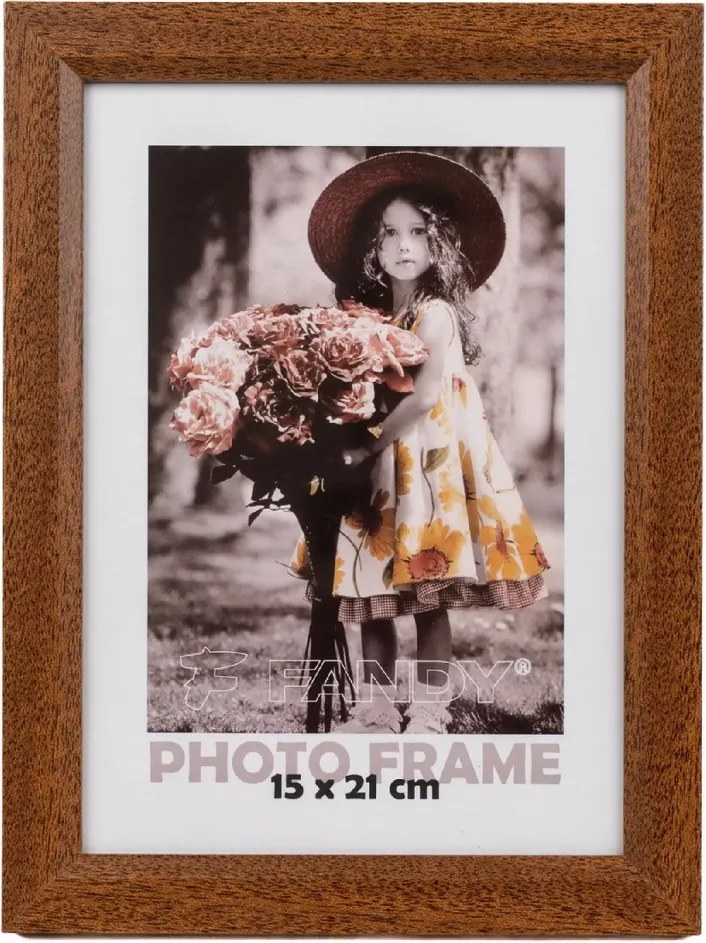 FANDY Dřevěný fotorámeček Bevel 15x21 3 tmavě hnědý