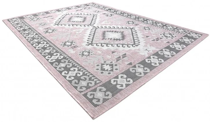 Dywany Łuszczów Kusový koberec Sion Sisal Aztec 3007 pink/ecru – na ven i na doma - 200x290 cm