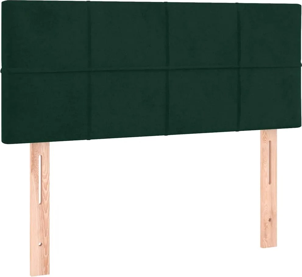 Box spring postel s matrací tmavě zelená 90x200 cm samet 3130940