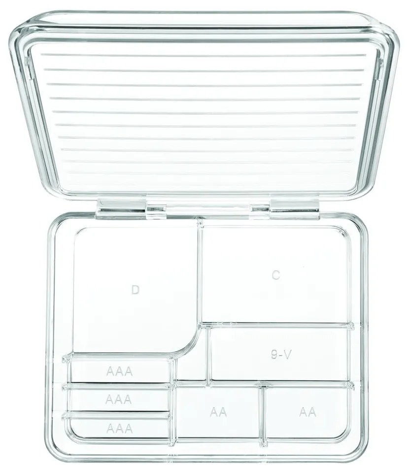 Průhledný organizér s přihrádkami a víkem iDesign Linus, 17 x 14 cm