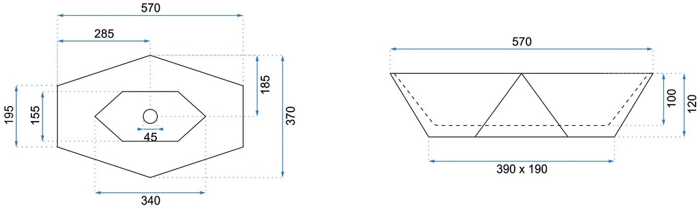 Keramické umyvadlo na desku REA VEGAS WHITE bílé