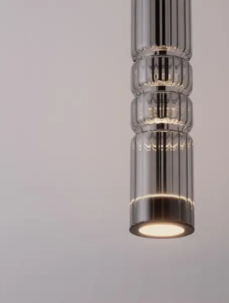 LED černo-šedý designový lustr Bento