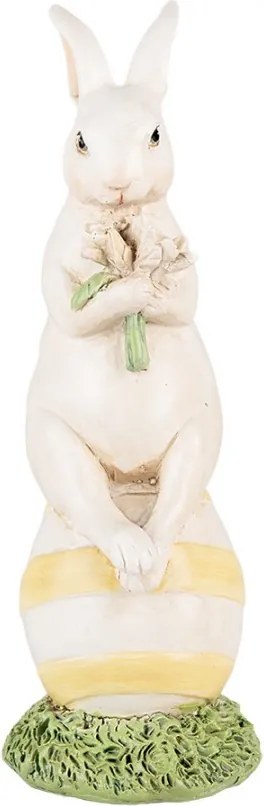 Dekorace králík s tulipány sedící na vajíčku - 7*7*19 cm