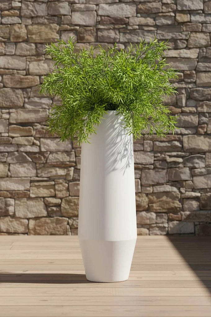 Designový květináč BERBELO, sklolaminát, výška 80 cm, bílý mat, outlet