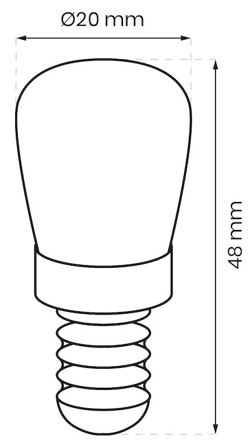 LED žárovka do chladničky E14 teplá 3000k 1,5w 130 lm