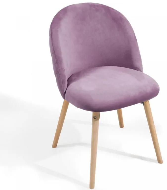 80675 MIADOMODO Sada jídelních židlí sametové, fialové, 6 ks