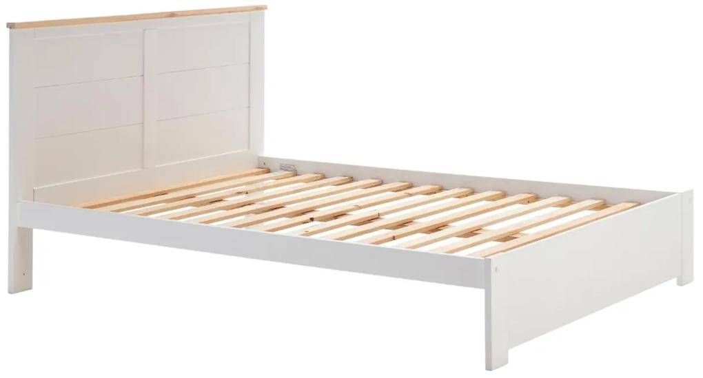 OnaDnes -20% Bílá borovicová dvoulůžková postel Marckeric Akira 160 x 200 cm