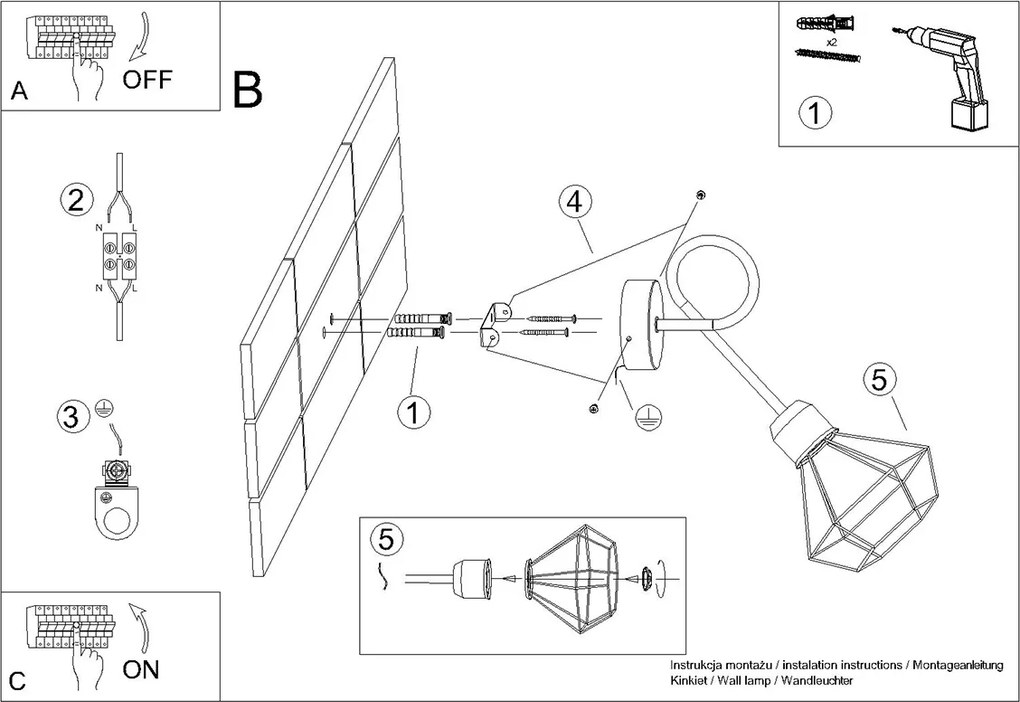 Sollux Lighting Nástěnné svítidlo ARTEMIS 1S černé