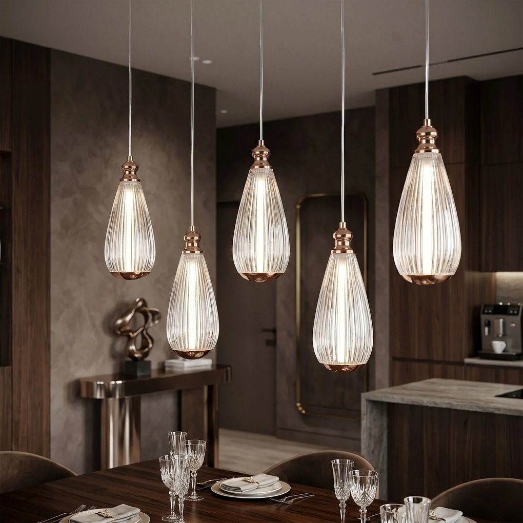 Toolight Rea, Závěsné stropní svítidlo LHJ120-CP light rose gold, OSW-03258