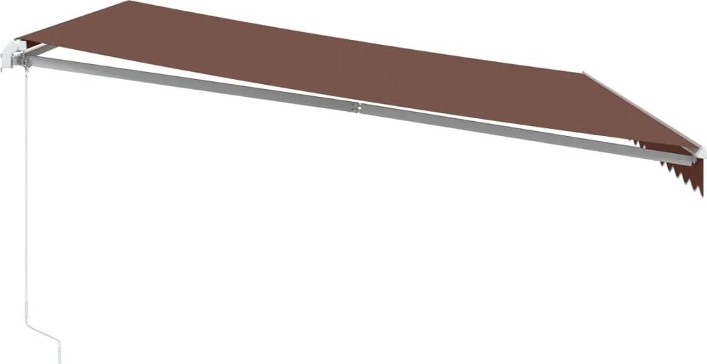 Ručně zatahovací markýza s LED hnědá 450 x 350 cm 3215392