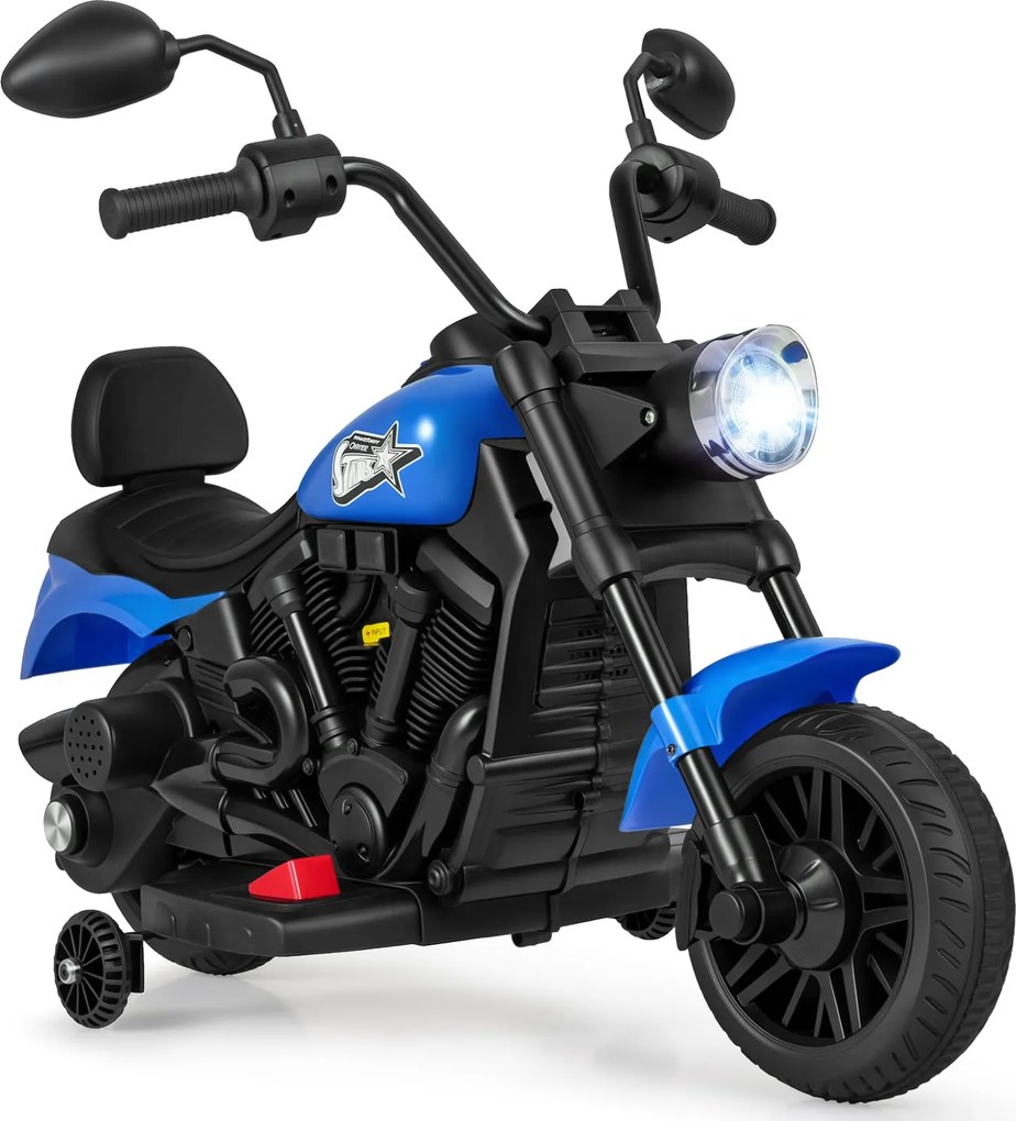 Costway 6 V dětský motocyklový chopper motorka s nožním pedálem s hudebním