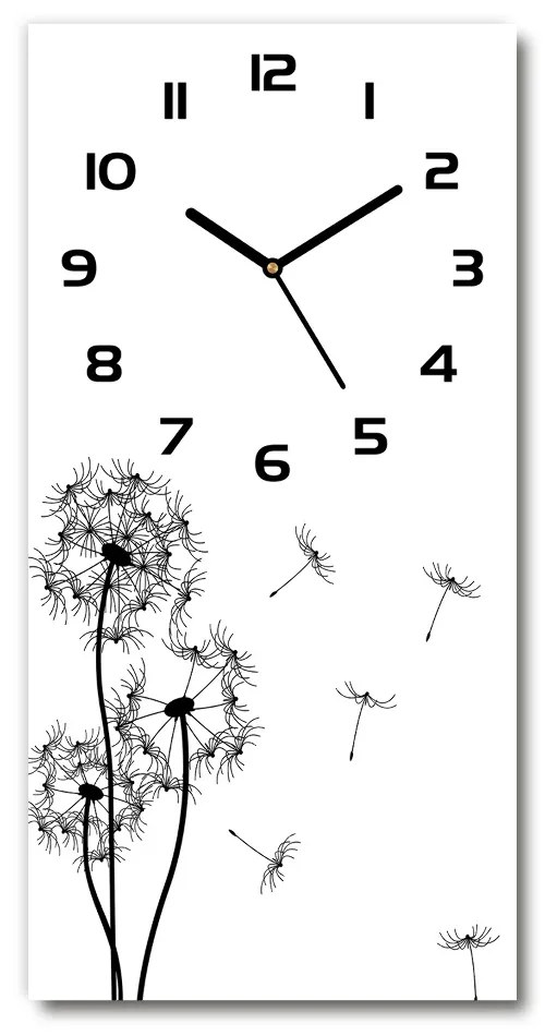 Wallmuralia Moderní hodiny nástěnné Pampelišky 30x60 cm
