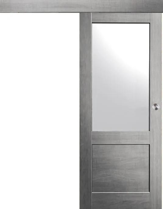 posuvné interiérové dveře na stěnu vasco doors LISBONA model 7 Průchozí rozměr: 70 x 197 cm, Orientace dveří: Levé dveře, Dekor: Bílá