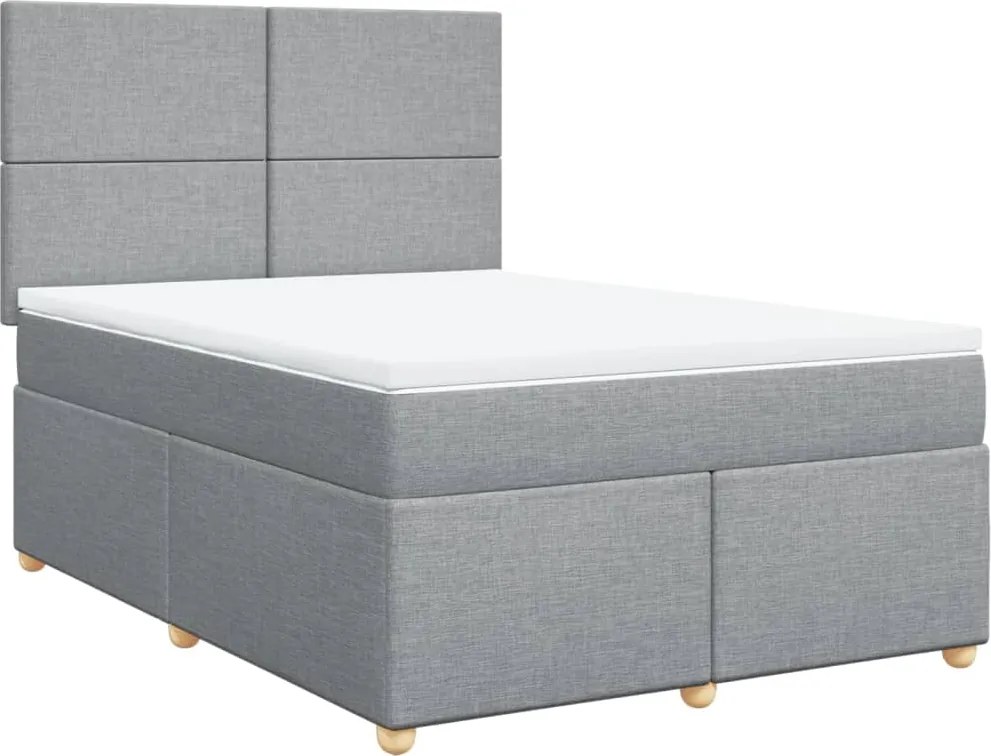 Box spring postel s matrací světle šedá 140 x 200 cm textil 3291296