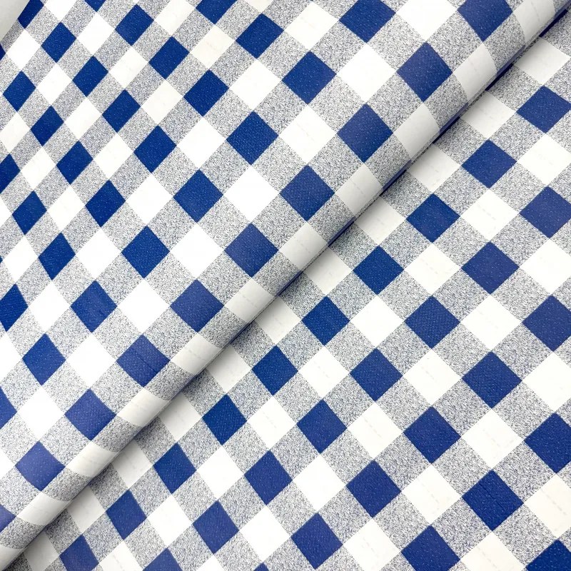 Ubrus PVC kulatý DC-1085 – Venkovská kostka modrá(různé velikosti)