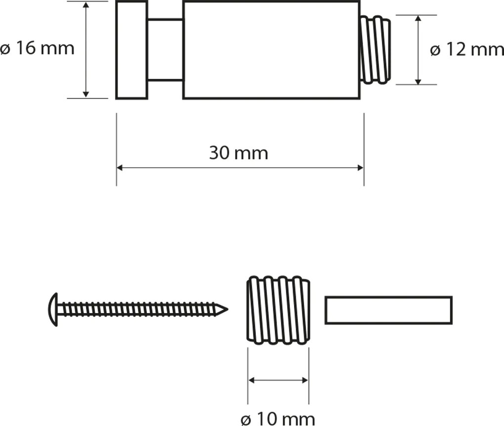 Sapho Sapho, X-ROUND E věšáček 30mm, chrom, XR212