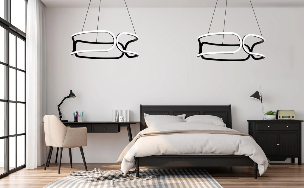 Toolight - LED závěsné svítidlo + dálkové ovládání APP790-CP TRIO BLACK, černá, OSW-07901
