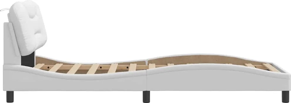 Rám postele bez matrace Hvar bílý 80 x 200 cm umělá kůže 3207961