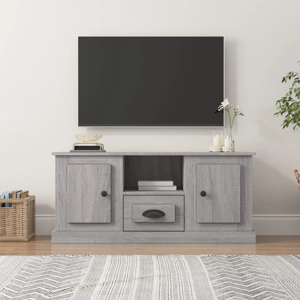 vidaXL TV skříňka 100 x 35,5 x 45 cm kompozitní dřevo [816463] Barva: Betonová šedá