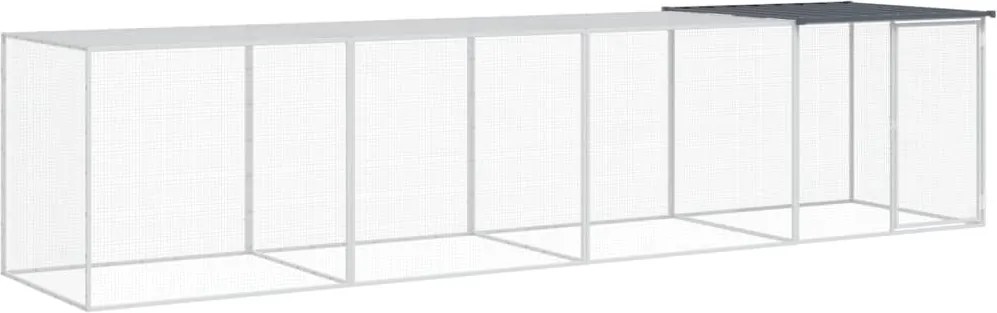 Klec pro kuřata se střechou antracitová 403 x 98 x 90 cm ocel 3189040