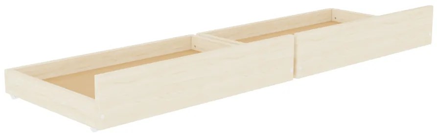 Benlemi Dvojitý úložný šuplík STORAGE pod postel na kolečkách Zvolte barvu: Nelakovaná, Zvolte rozměr: 55x190 cm (pod postel o délce 200 cm)