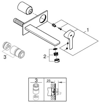 GROHE 23444AL1 - Umyvadlová baterie LINEARE 207 mm grafit