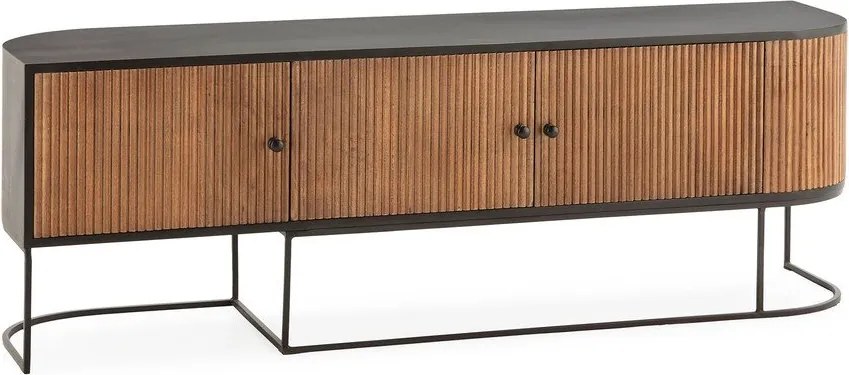 TV stolek z mangového dřeva v přírodní barvě 160x55x40 cm Curve – MOME