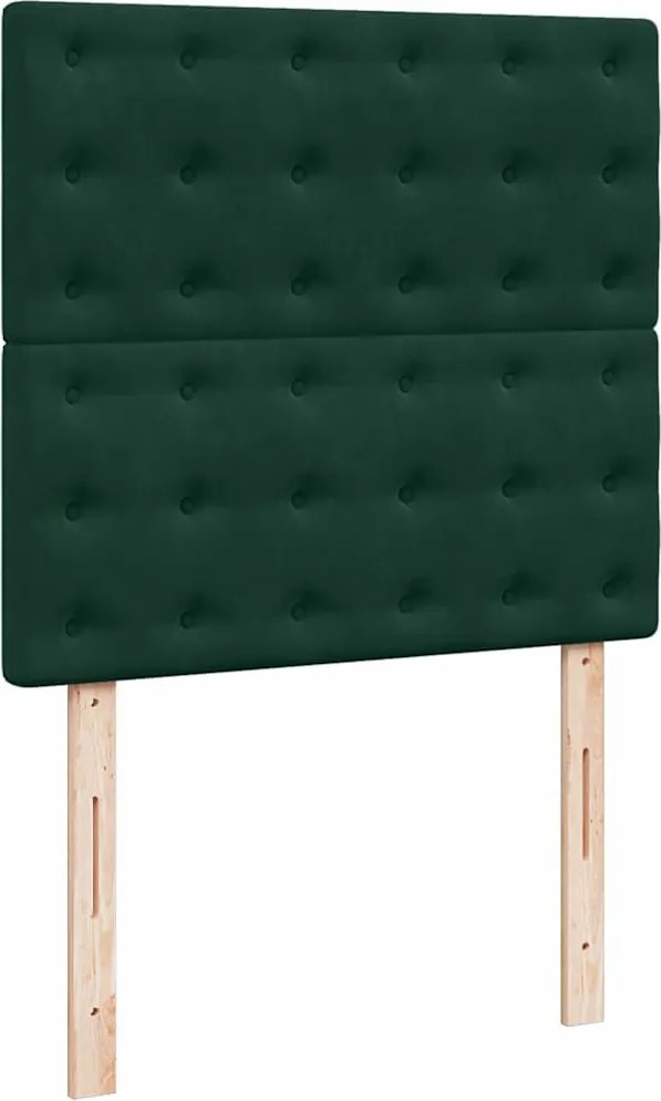 Box spring postel s matrací tmavě zelená 90x190 cm samet 3292229