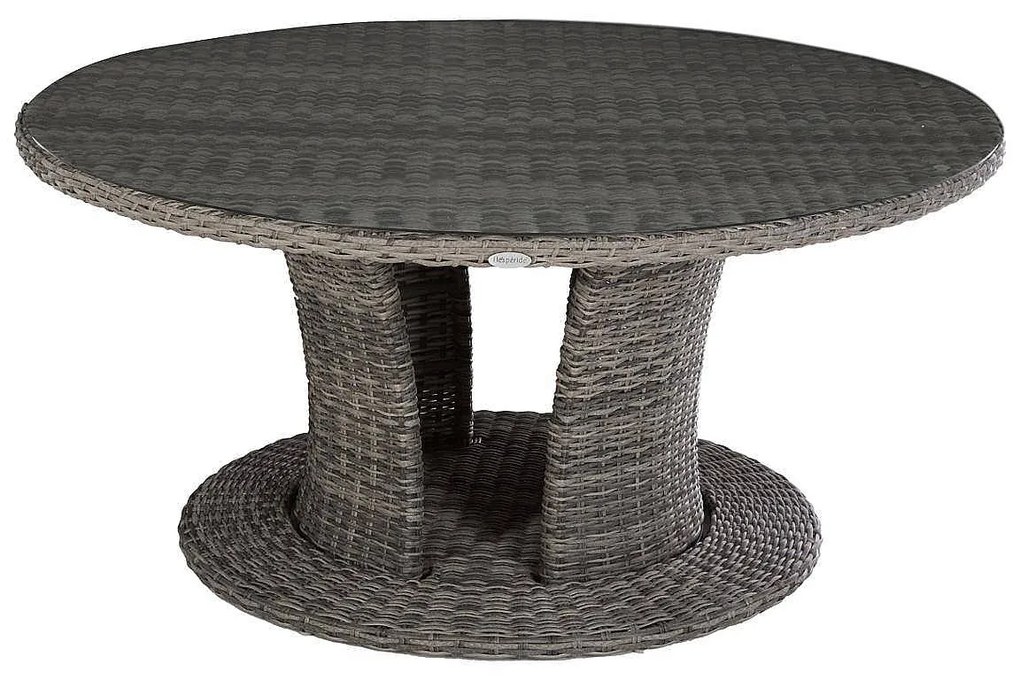 DEOKORK Ratanový stůl jídelní BORNEO průměr 160 cm (šedá)