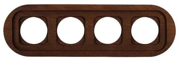 Elhard Kulatý dřevěný čtyřrámeček tmavé dřevo KV3004D