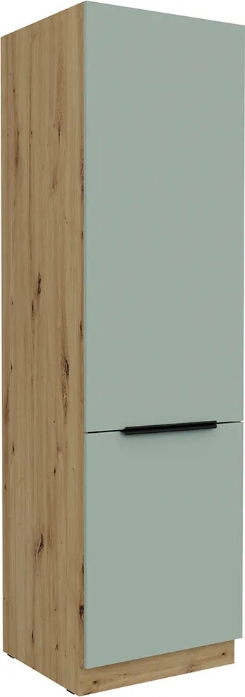 ARIA st | vysoká skříňka 60 LO-210 2F na vestavnou lednici | 60 cm | ANTI FINGERPRINT povrch | artisan/aquamarine