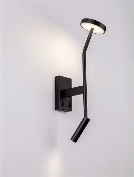 LED černá svítilna na zeď Logos 9W