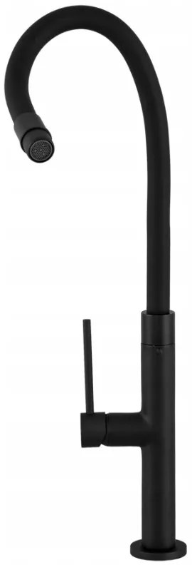 Gamma Flex Slim, vysoká kuchyňská baterie s elastickým ramenem h-480 mm, černá, GMA-BFXSL-BK