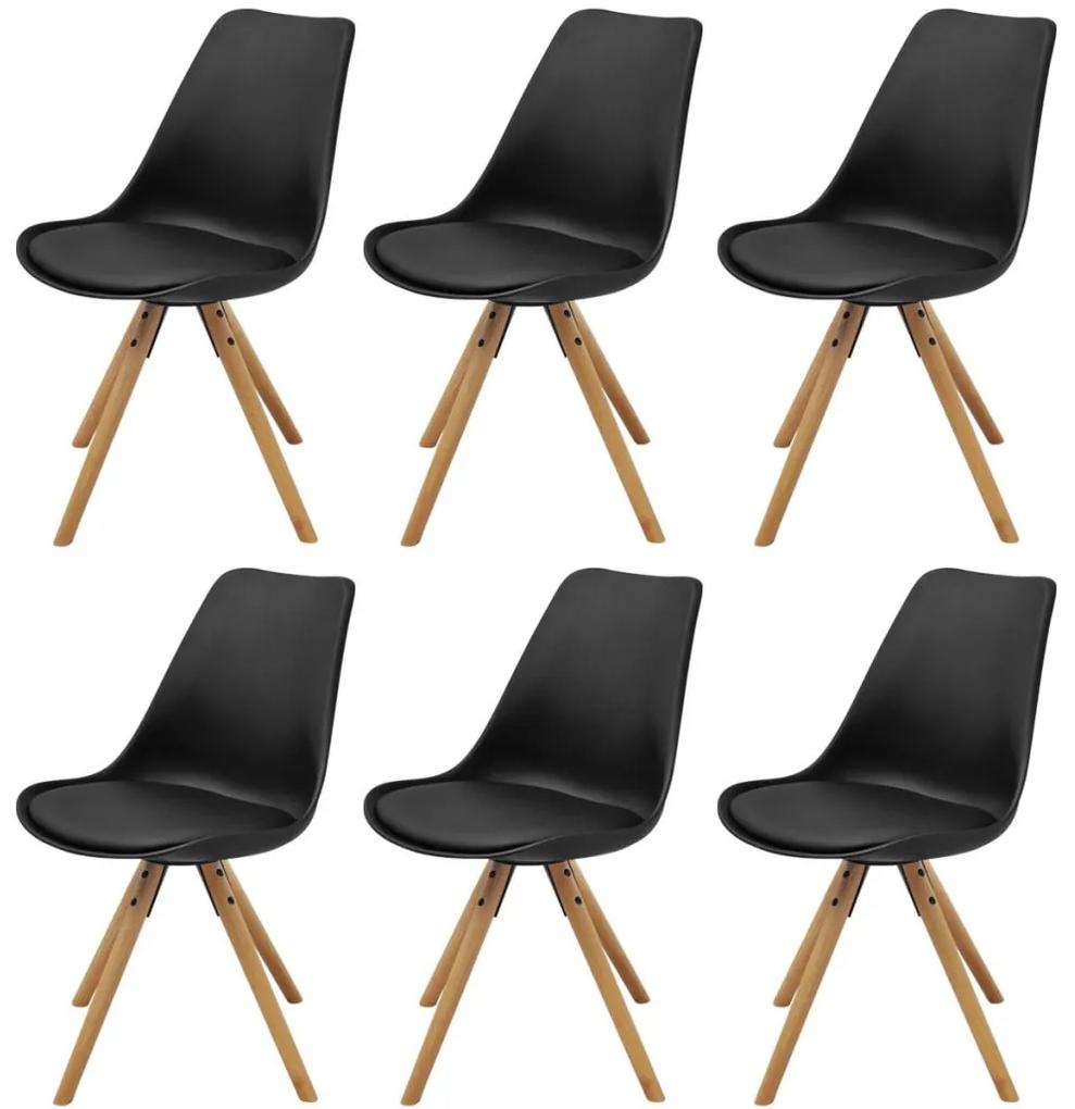 274672 vidaXL Jídelní židle 6 ks černé umělá kůže