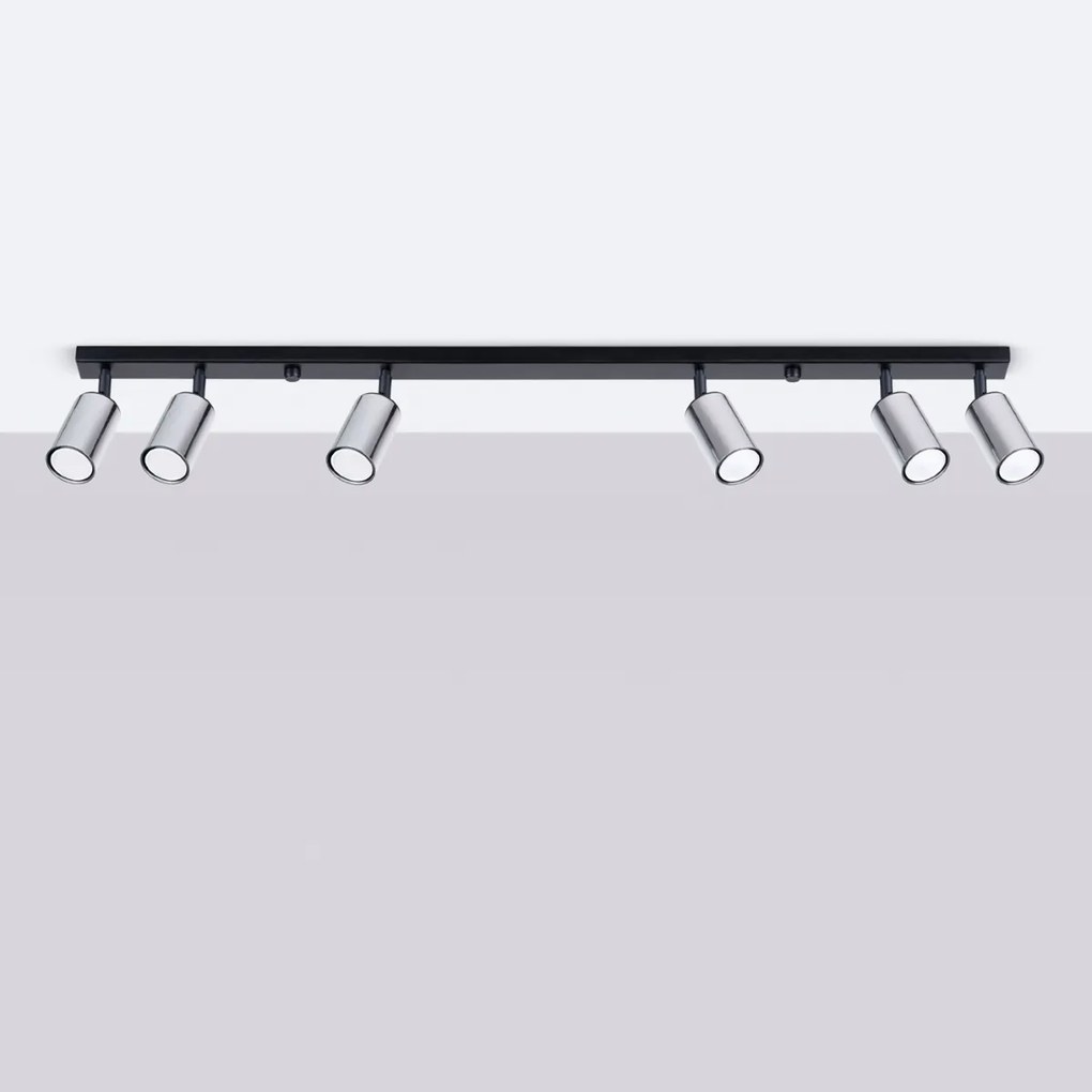 Sollux Lighting Stropní svítidlo WINX 6L Černá/chromové