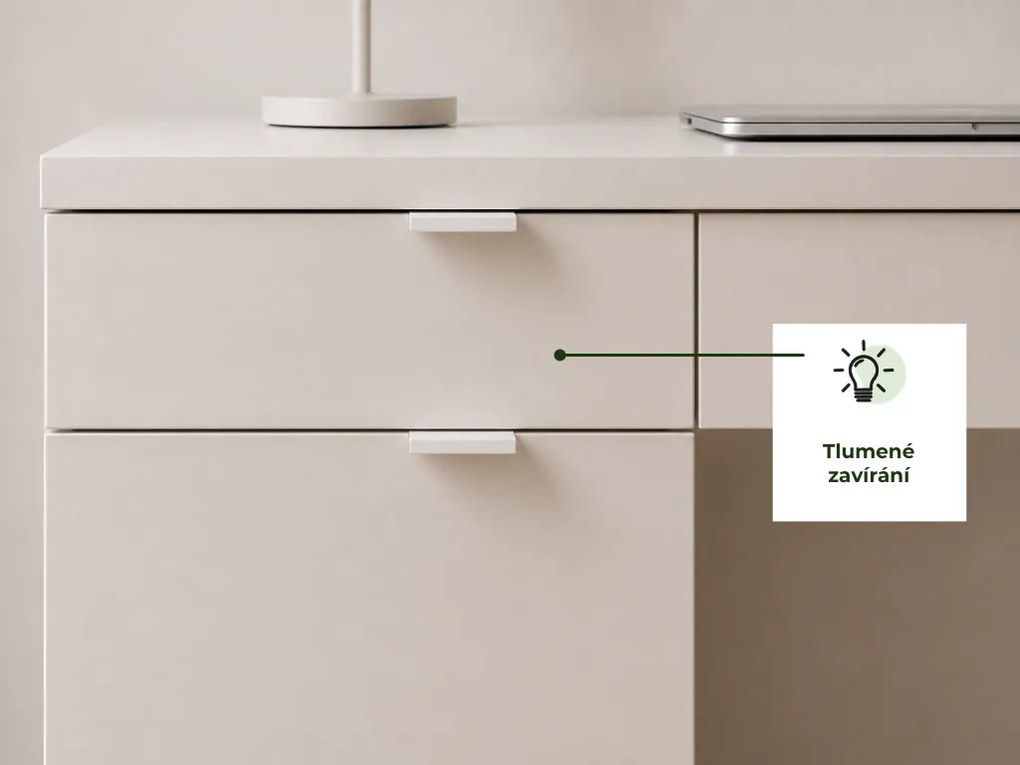 Dětský psací stůl MODEL se šuplíky a skříňkou Zvolte barvu: Světle modrá s bílým úchytem, Zvolte rozměr: 100x60 cm, Zvolte stranu: Pravá
