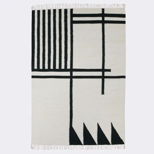 Ferm Living designové koberce Kelim Rug Black Lines