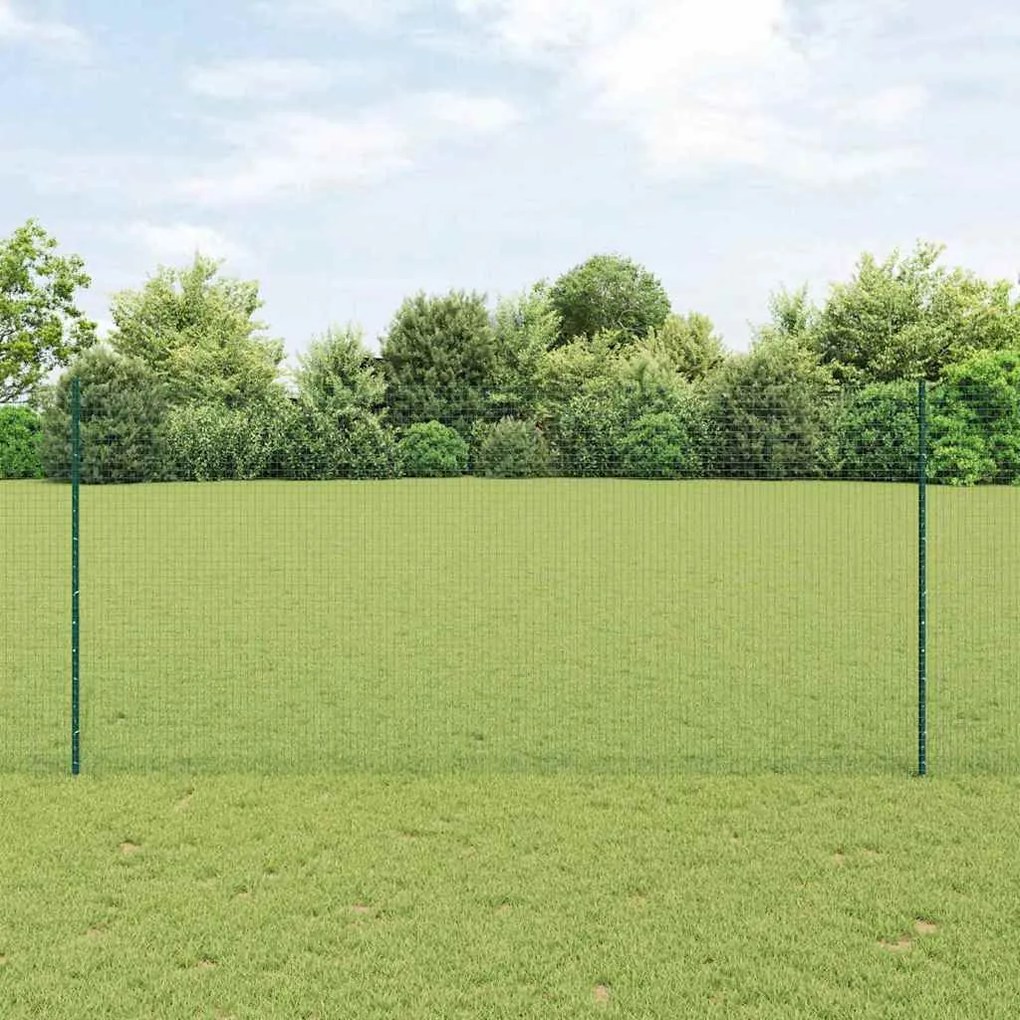 Svařovaná drátěná plotovina s tyčkami 10 x 1,4 m Zelená 3336455
