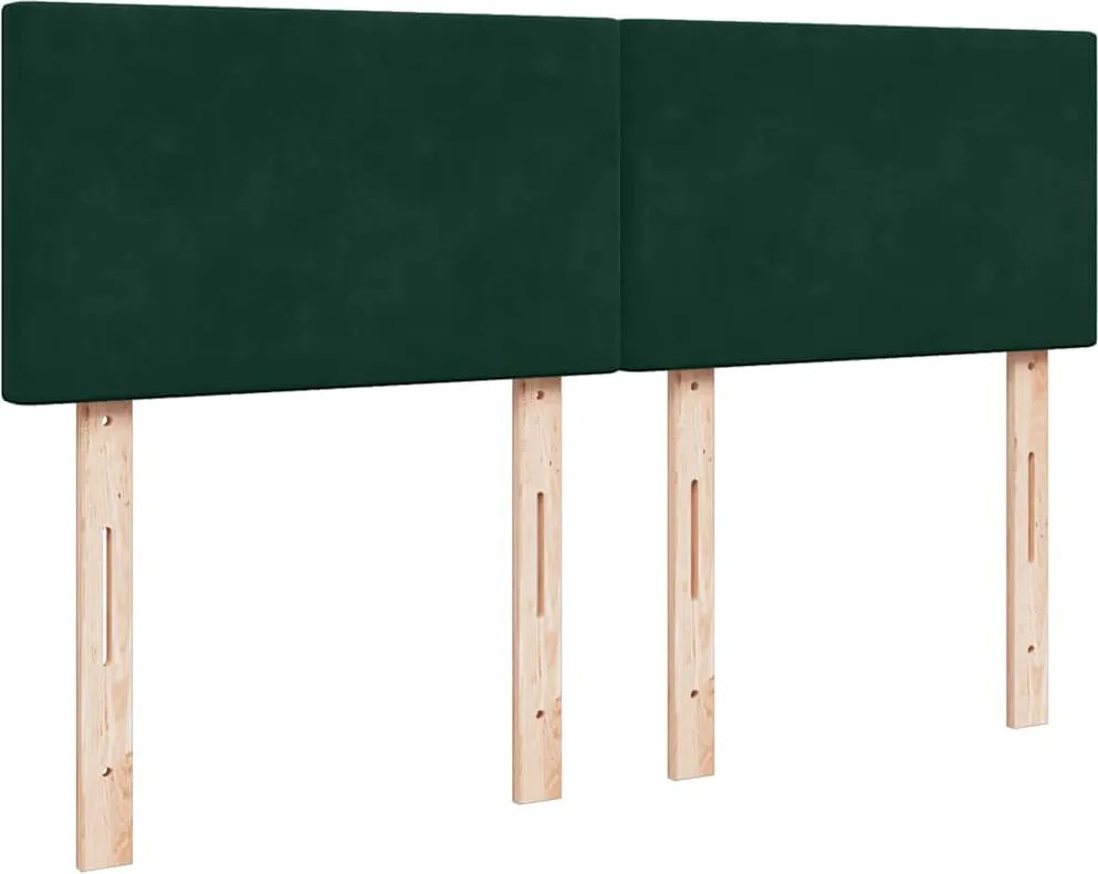 Box spring postel s matrací tmavě zelená 140x200 cm samet 3287755