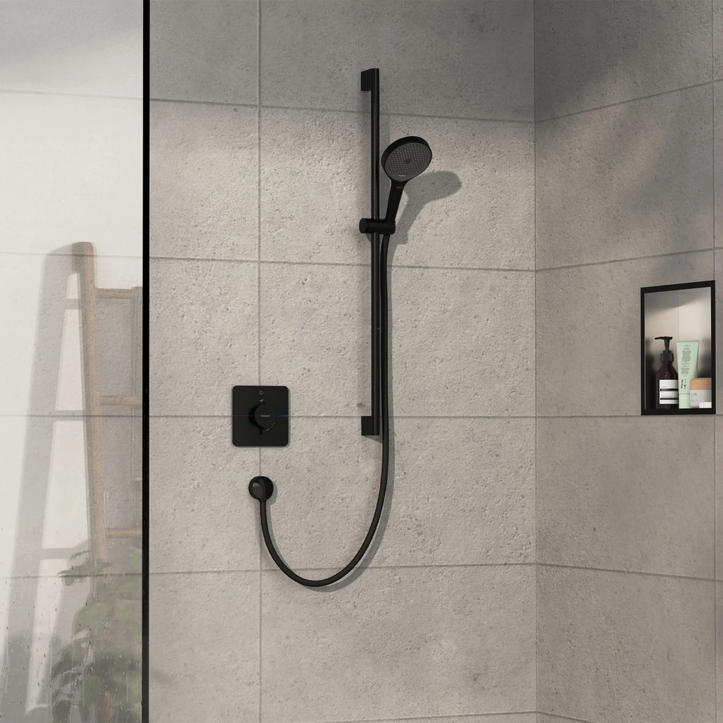 Hansgrohe ShowerSelect Comfort Q, termostat pod omítku pro 1 spotřebič, černá matná, HAN-15581670