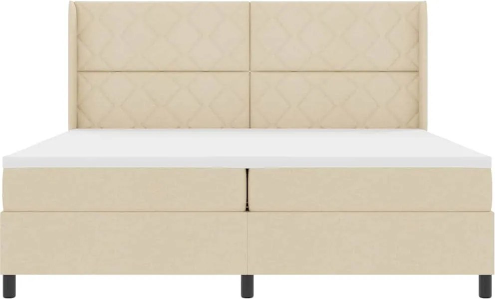 Postel s boxspringem s polštářem Krémová 200 x 200 cm textil 3341733