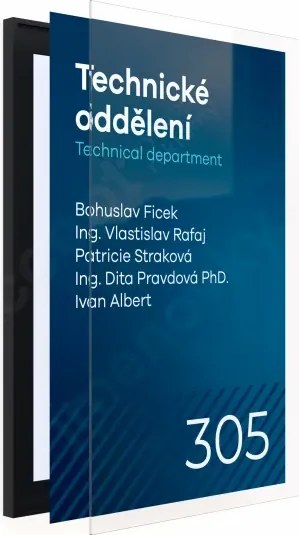 ACCEPT Dveřní tabulka Plato X 148 x 210 mm (černá) - černá tabulka