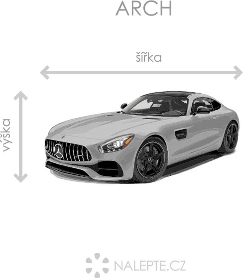 Mercedes Benz AMG GT textilní přelepitelná samolepka na zeď 48 x 23 cm