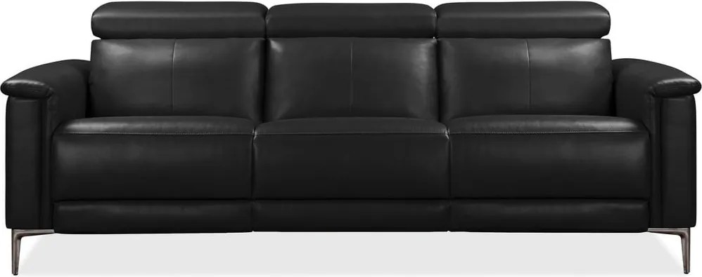 Černá pohovka z imitace kůže 222 cm Lund – Støraa